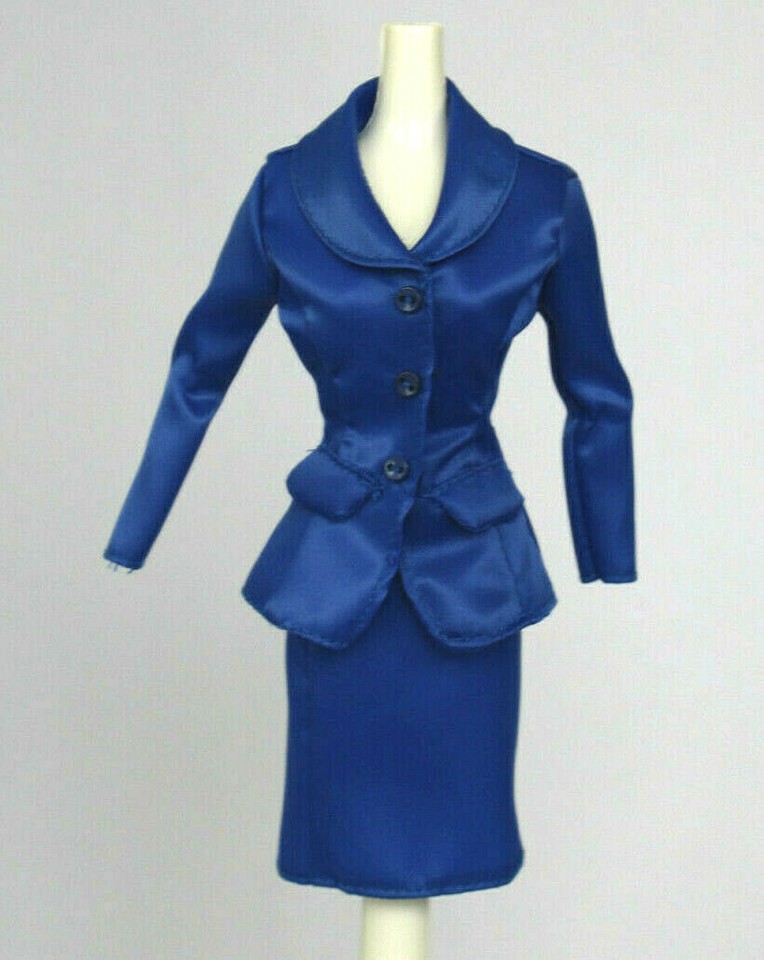 Royal Blue Satin Barbie Suit Jacket Skirt Outfit Business Fashion fit ...
