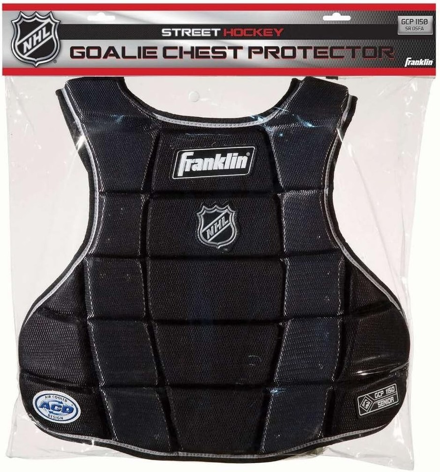Official NHL Blue/Yellow Goalie Chest Protector - Lightweight ...
