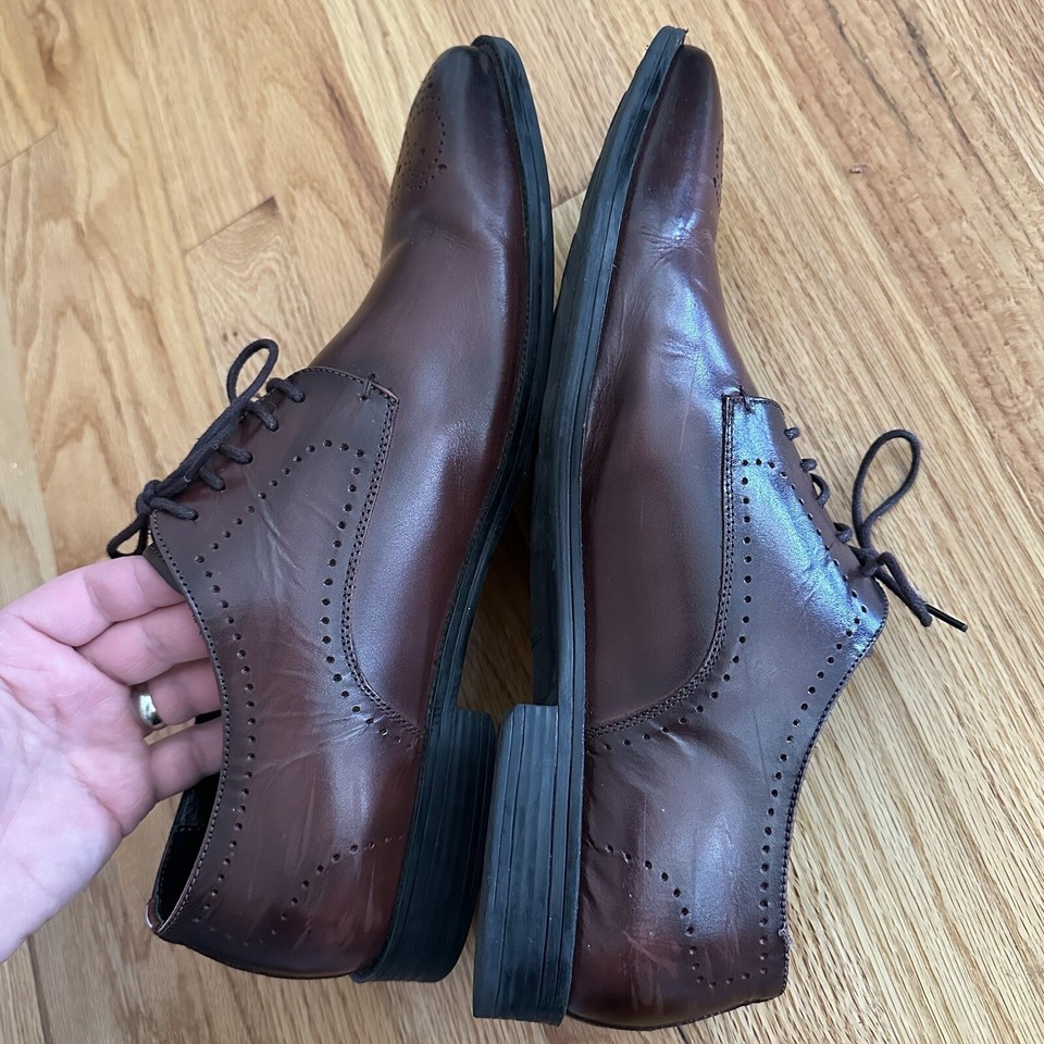 BELVEDERE Concord Men’s Brown Soft Leather Shoes Size 12 D Made in ...