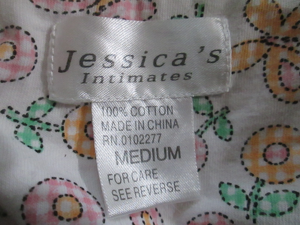 Jessica's Intimates Medium Pink Check Embroidered Sleeveless Pajama Top ...