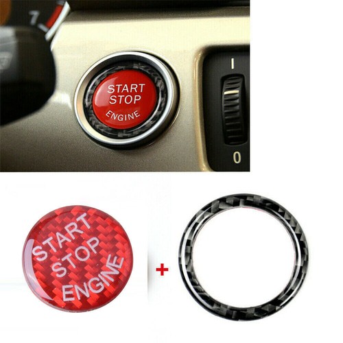 Carbon Fiber Red Engine Start Stop Button Ring Trim For BMW 3 Series ...