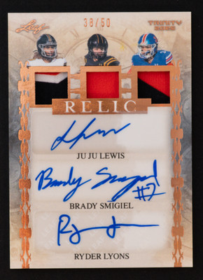 2025 Leaf Trinity Ju Ju Lewis Brady Smigiel Ryder Lyons 38/50 Patch ...