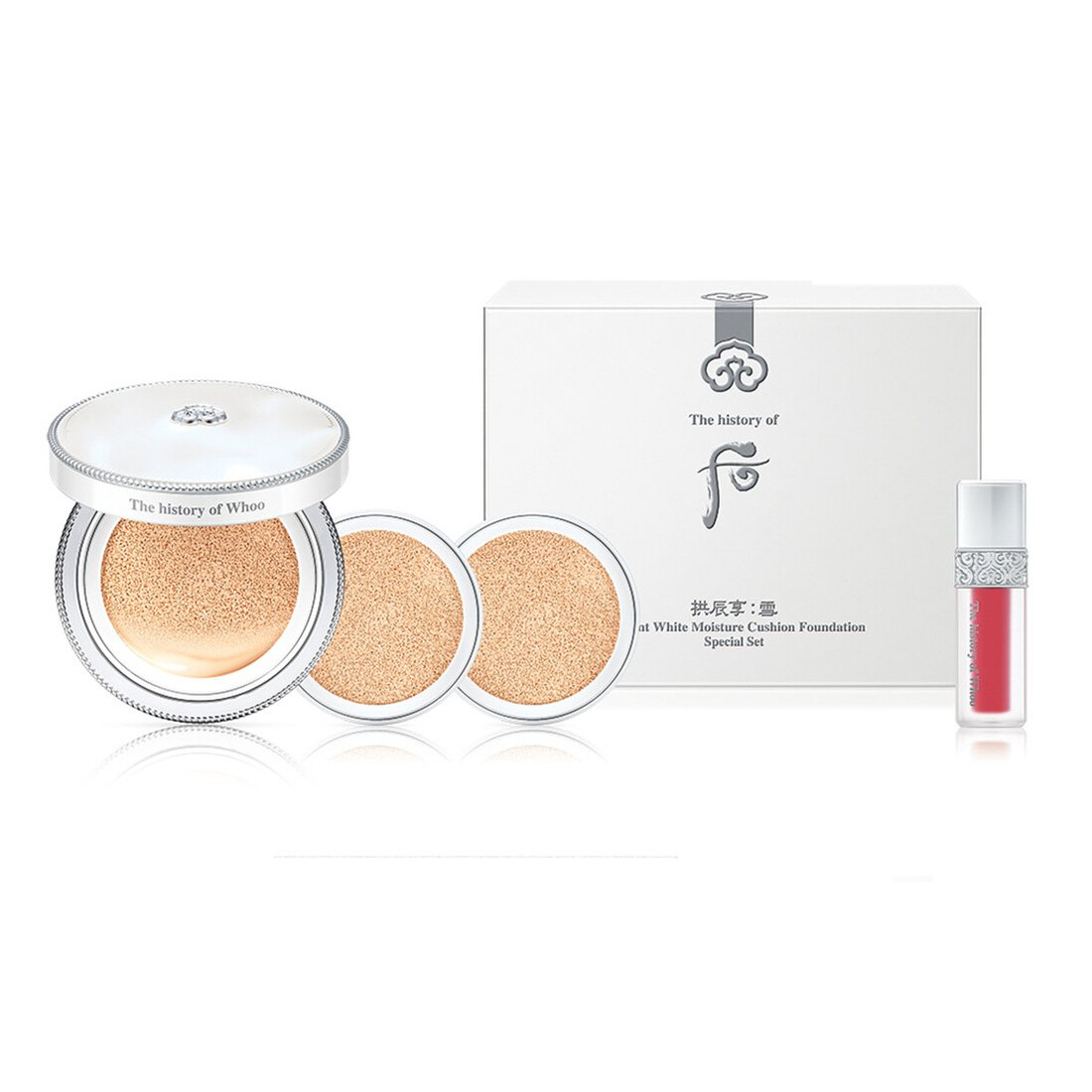 The Whoo Seol Radiant White Moisture Cushion Foundation Set #21 13gx 3 ...
