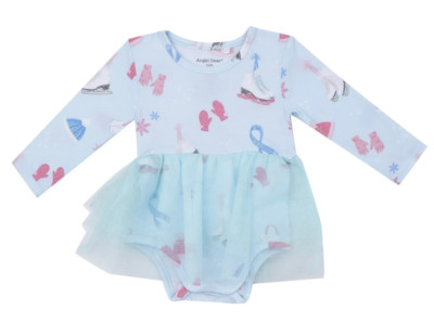 Angel Dear Baby Girl Ice Skating L/S Tutu Bodysuit Size 6-12 Month New ...