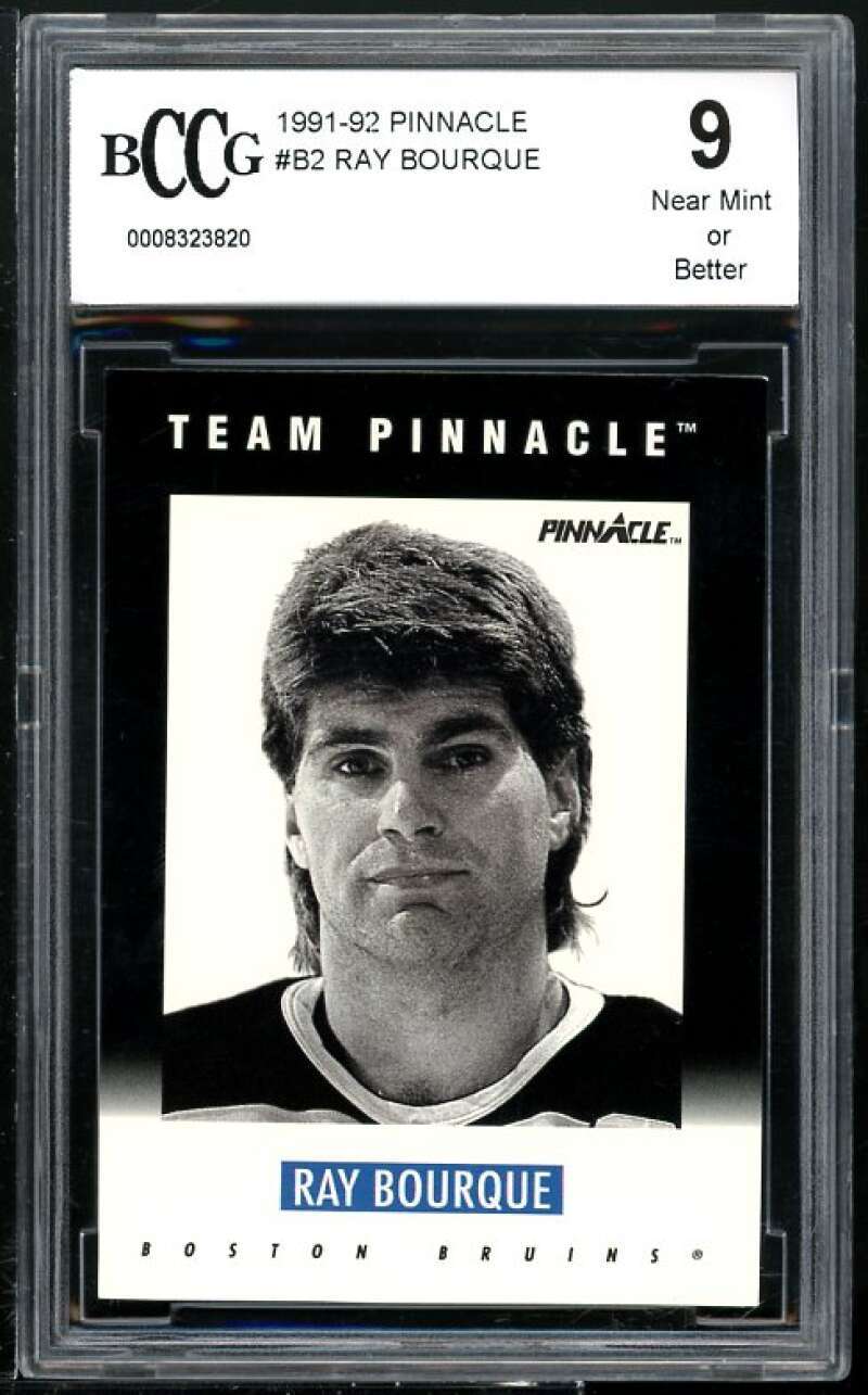 Ray Bourque Card 1991-92 Pinnacle Team Pinnacle #B2 BGS BCCG 9 ...