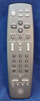 Vintage GE TV / VCR Remote Control for VR537 *other models?* TESTED -M ...