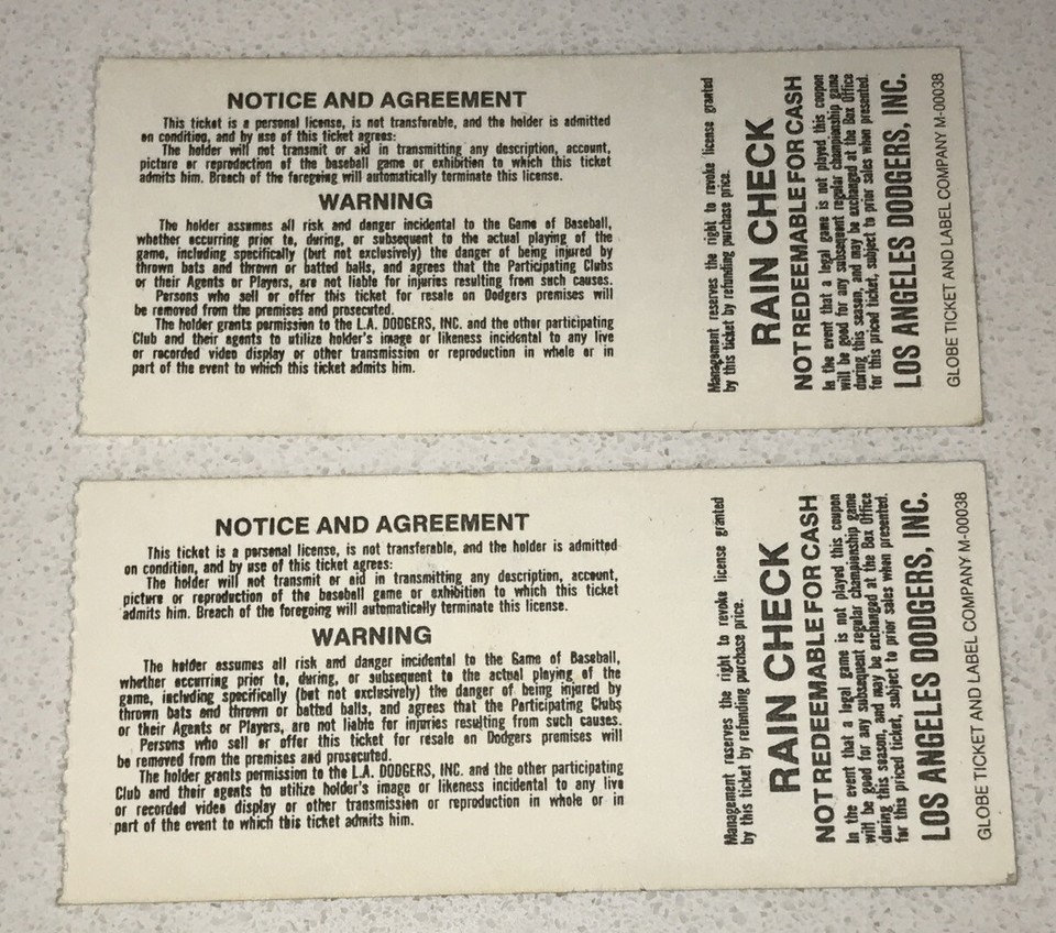 Cincinnati Reds Los Angeles Dodgers MLB Ticket Stub Davis Sabo Larkin 9 ...