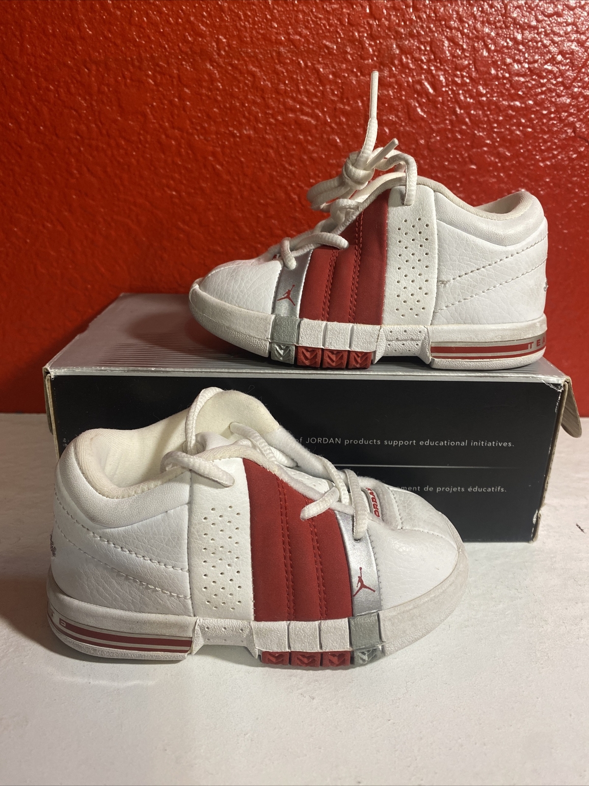 Vintage 2003 Retro Baby Jordan Team Elite Low Size 6c 305949 161 white ...
