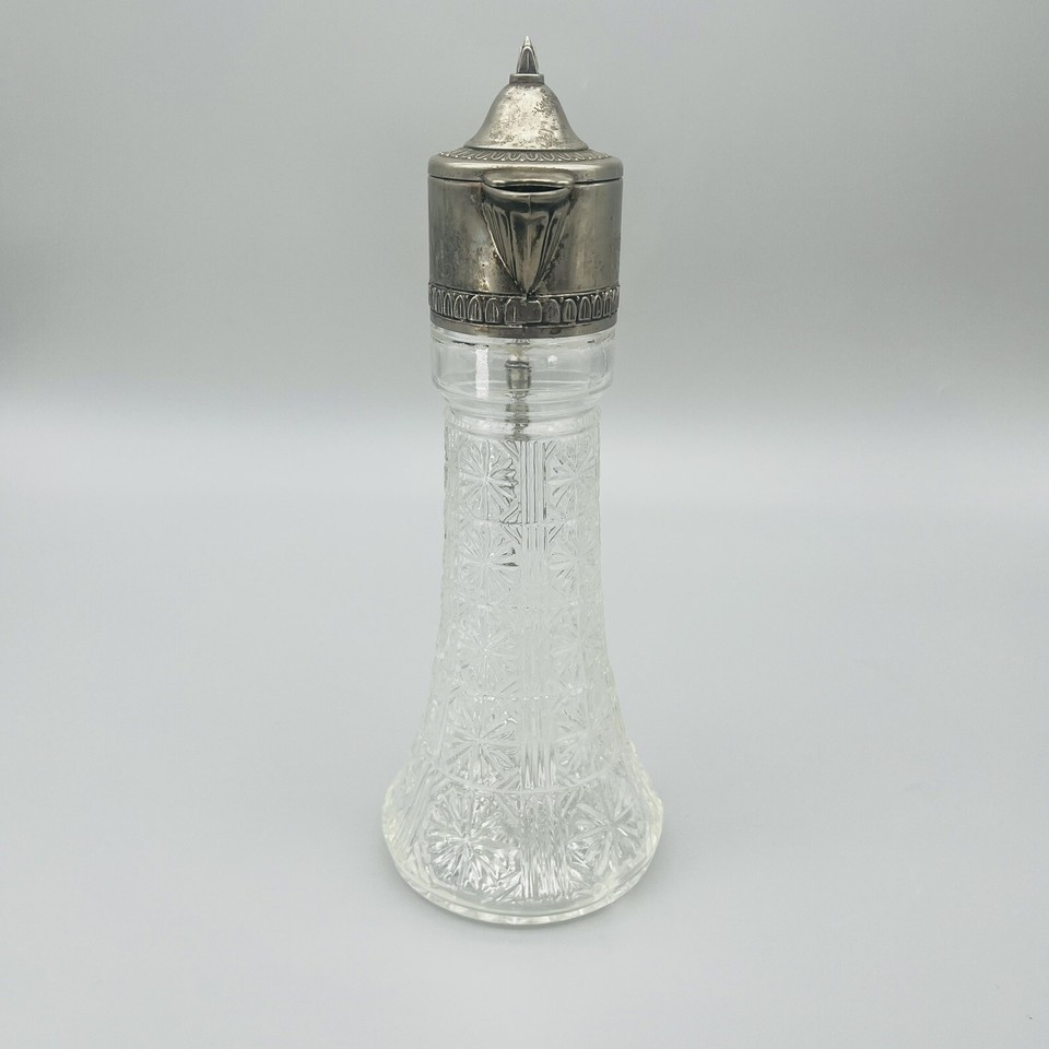VTG Raimond Italy Silverplate and Patterned Glass Claret Wine Decanter ...