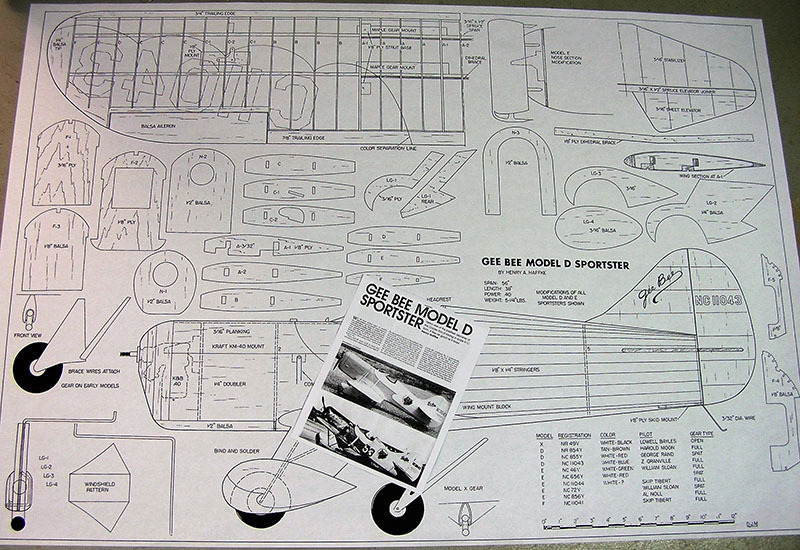 Model Airplane Plans (RC): Gee Bee Mod D Sportster 56" for .40ci by ...