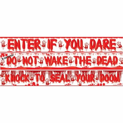 HALLOWEEN BLOODY WARNINGS BANNER POSTERS HORROR PARTY DECORATIONS SET 3 ...