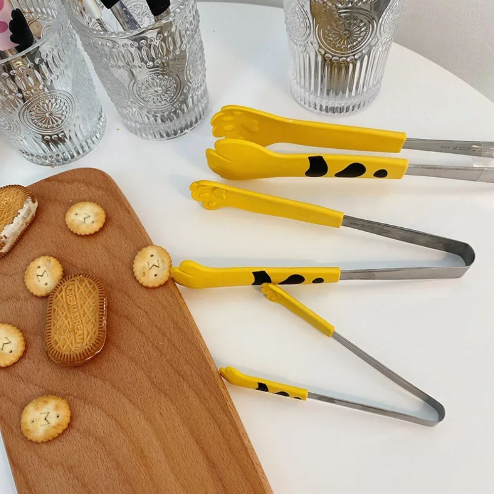 Stainless Steel Food Tongs Cat Paw Shape Barbecue Tongs Cartoon Meal ...