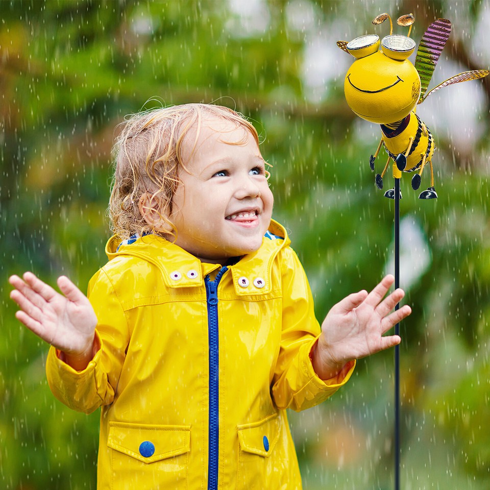 Solar Garden Bee Stake Lights - Outdoor Lawn Decor Garden Decoration ...