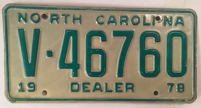 NC CAR DEALERSHIP DEALER license plate Buick Ford Chevy Chrysler ...