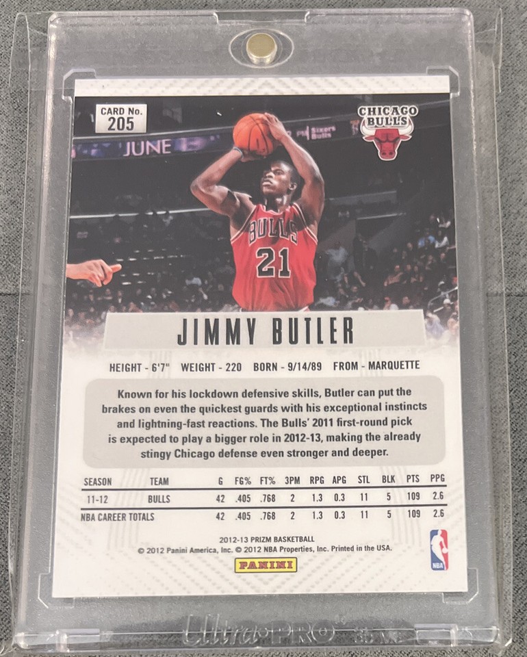 2012 Panini Prizm Jimmy Butler Rookie Card #205 Miami Heat NBA Finals 🏀 ...