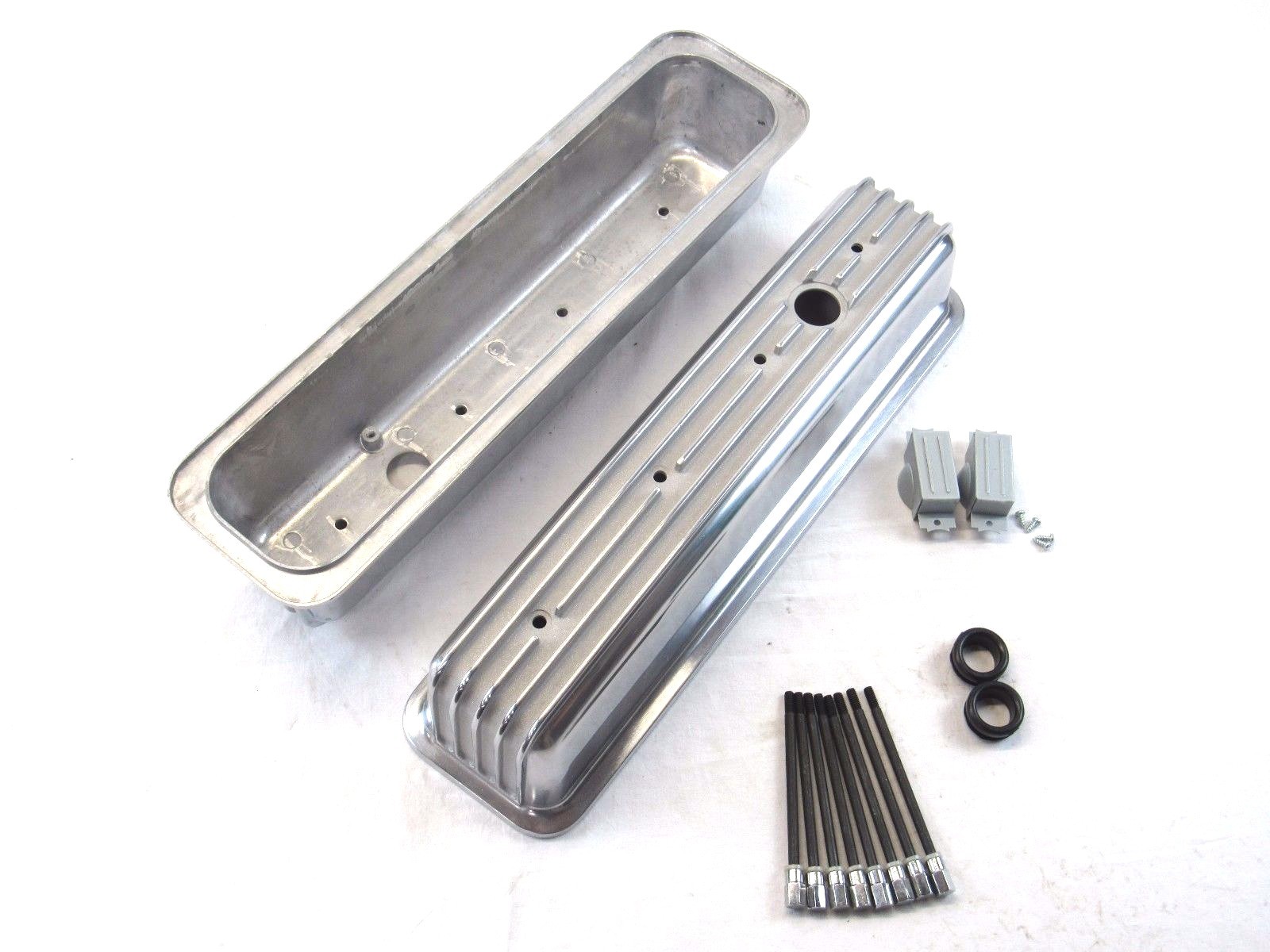 1986-Up Chevy 283-350 Tall Aluminum Finned Vortec Valve Cover Polished ...