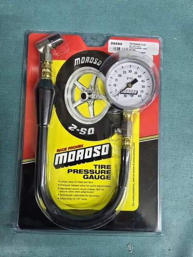 NEW MOROSO TIRE PRESSURE GAUGE 0-60 PSI DRAG OVAL RACING 2-5/8 FACE ...