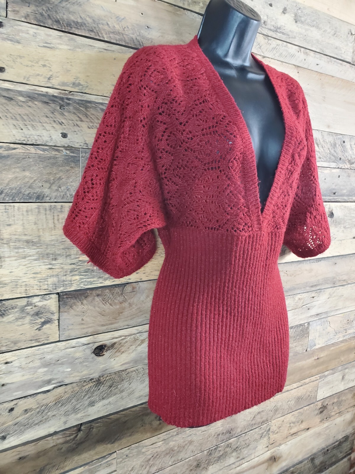 A New Approach Pullover Sweater Red XL Short Sleeve Chest 34" Length 25 ...