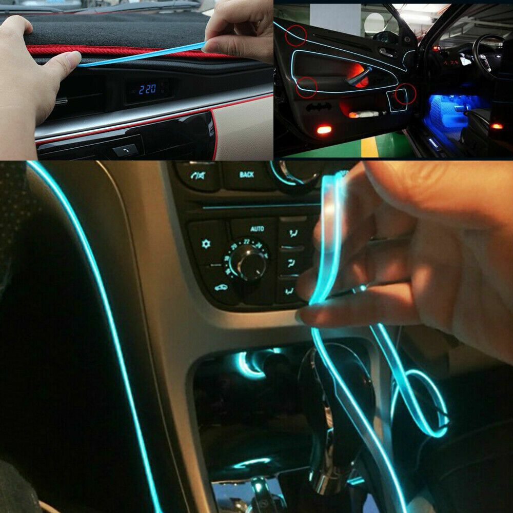 5M Ice Blue Neon Light Atmosphere LED Cold Lamp For Car Interior ...