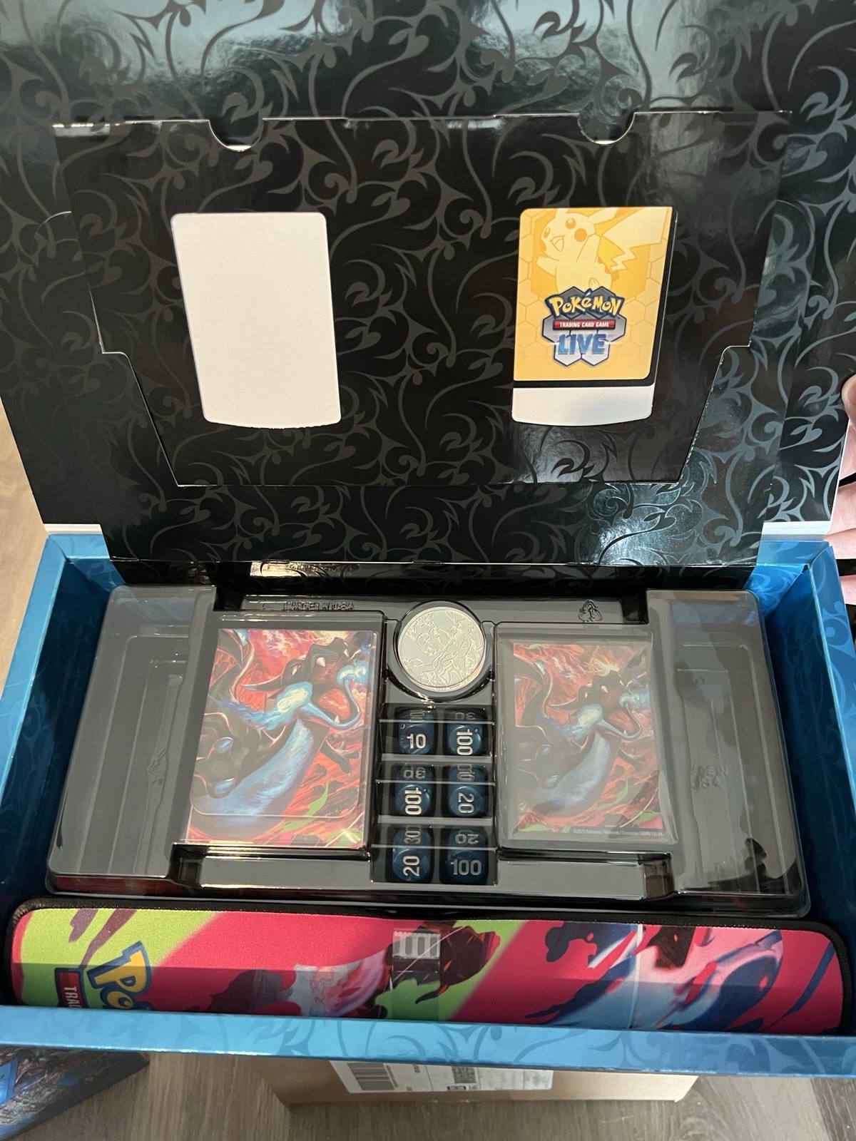 Pokemon Charizard X UPC Ultra Premium Collection Box, Play mat, Dice ...