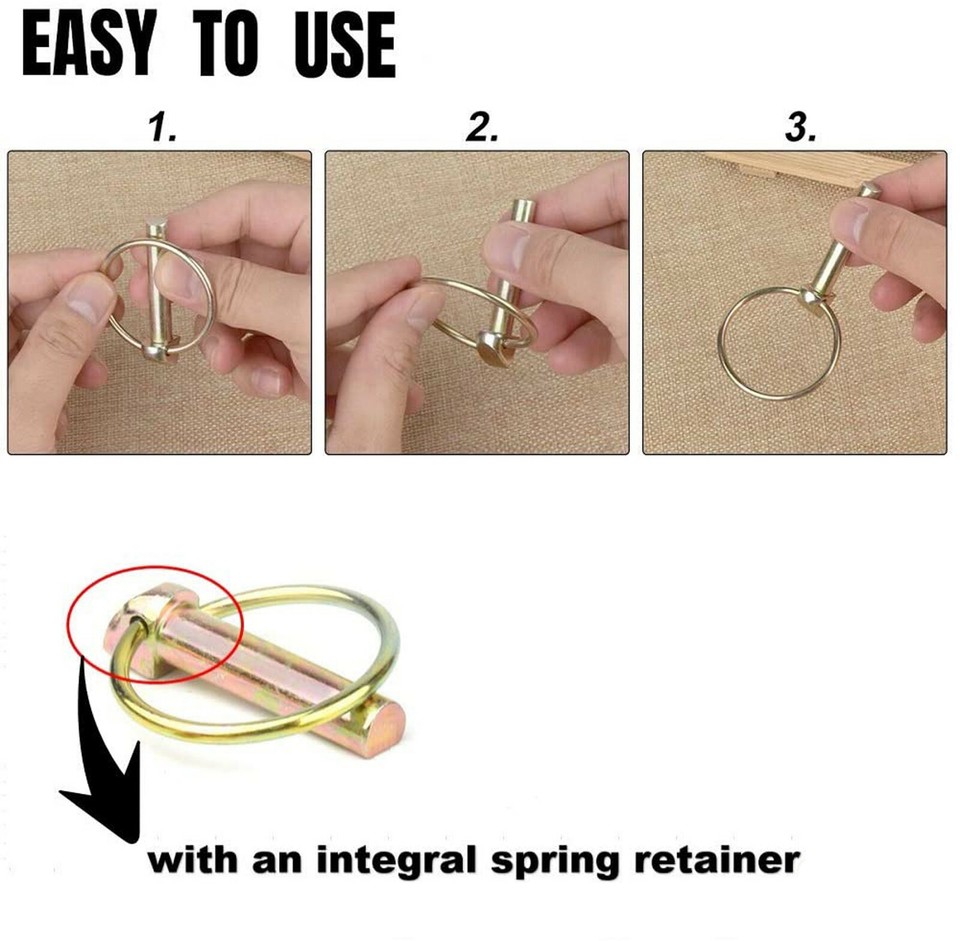 LINCHPIN ASSORTMENT – 50-pc set – lynch pins, clevis pin retainer hitch ...
