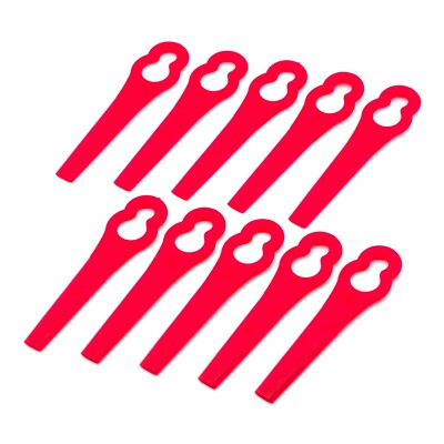 10pcs Red Grass Lawn Trimmer Blade Plastic Cordless Replace Cutter ...