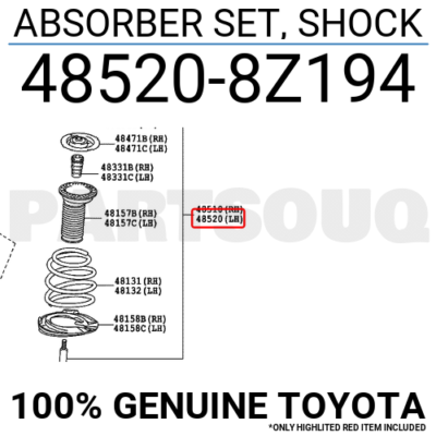 485208Z194 Genuine Toyota ABSORBER SET, SHOCK 48520-8Z194 | eBay