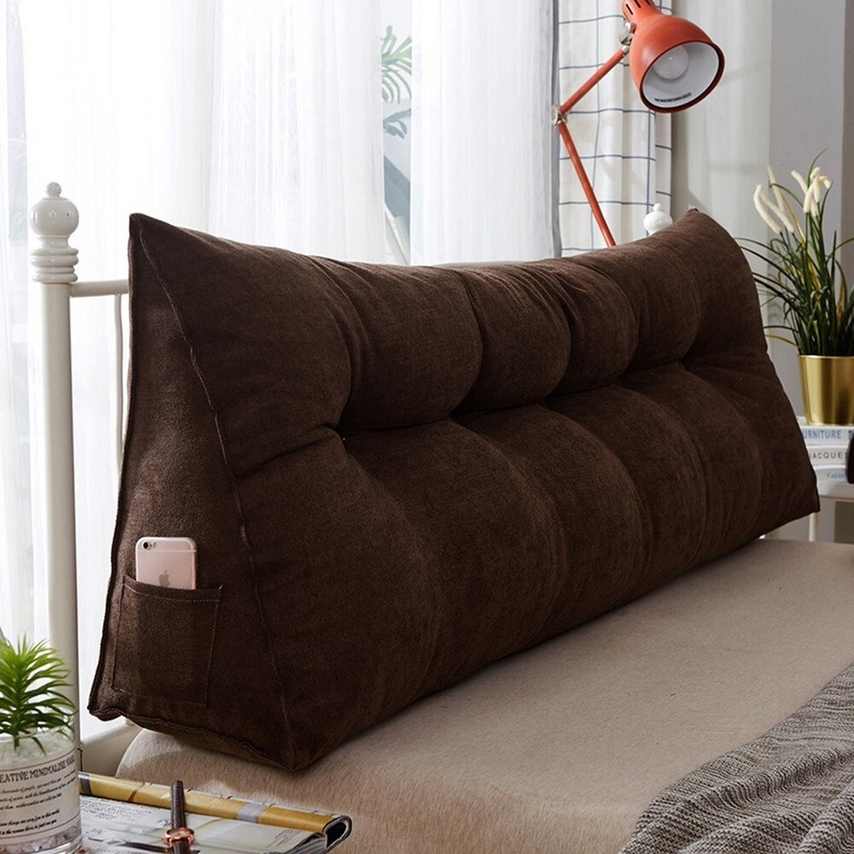 Triangular Wedge Lumbar Pillow Backrest Support Cushion Bolster Soft ...