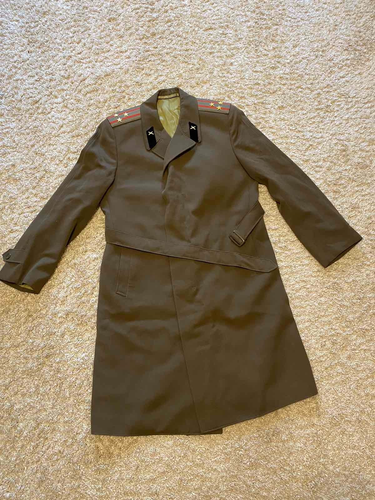 Colonel Officer Military Daily Coat Cloak Raincoat Soviet USSR Russian ...