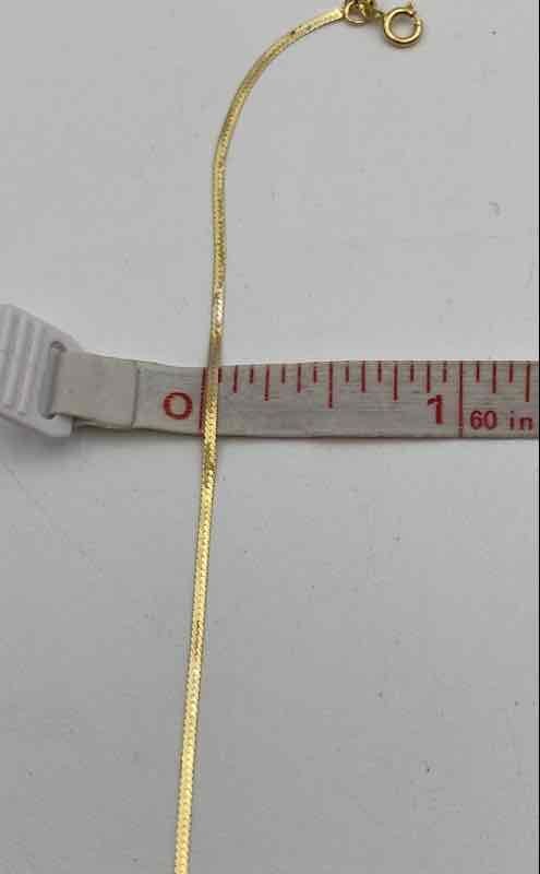 14K Yellow Gold Fine Jewelry Polished Herringbone Chain Bracelet 7" 0 ...