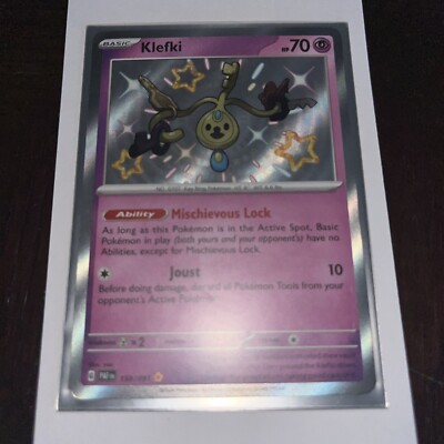Pokémon TCG Klefki Scarlet & Violet: Paldean Fates 159/091 Holo Shiny ...