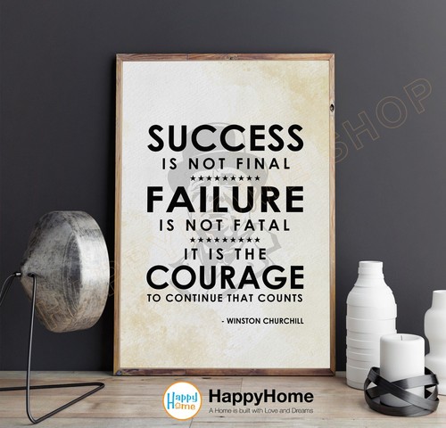 Winston Churchill Wall Art Success is not Final Motivational Office ...