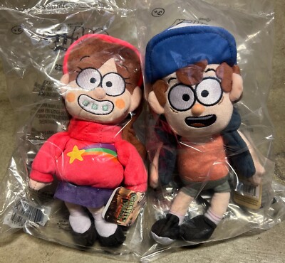 2x MABEL & DIPPER PINES GRAVITY FALLS 8" PLUSH EXCLUSIVE DISNEY BRAND ...