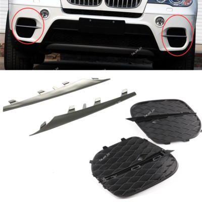 Front Lower Bumper Lateral Grill Cover + Molding Trim Set For BMW X5 ...