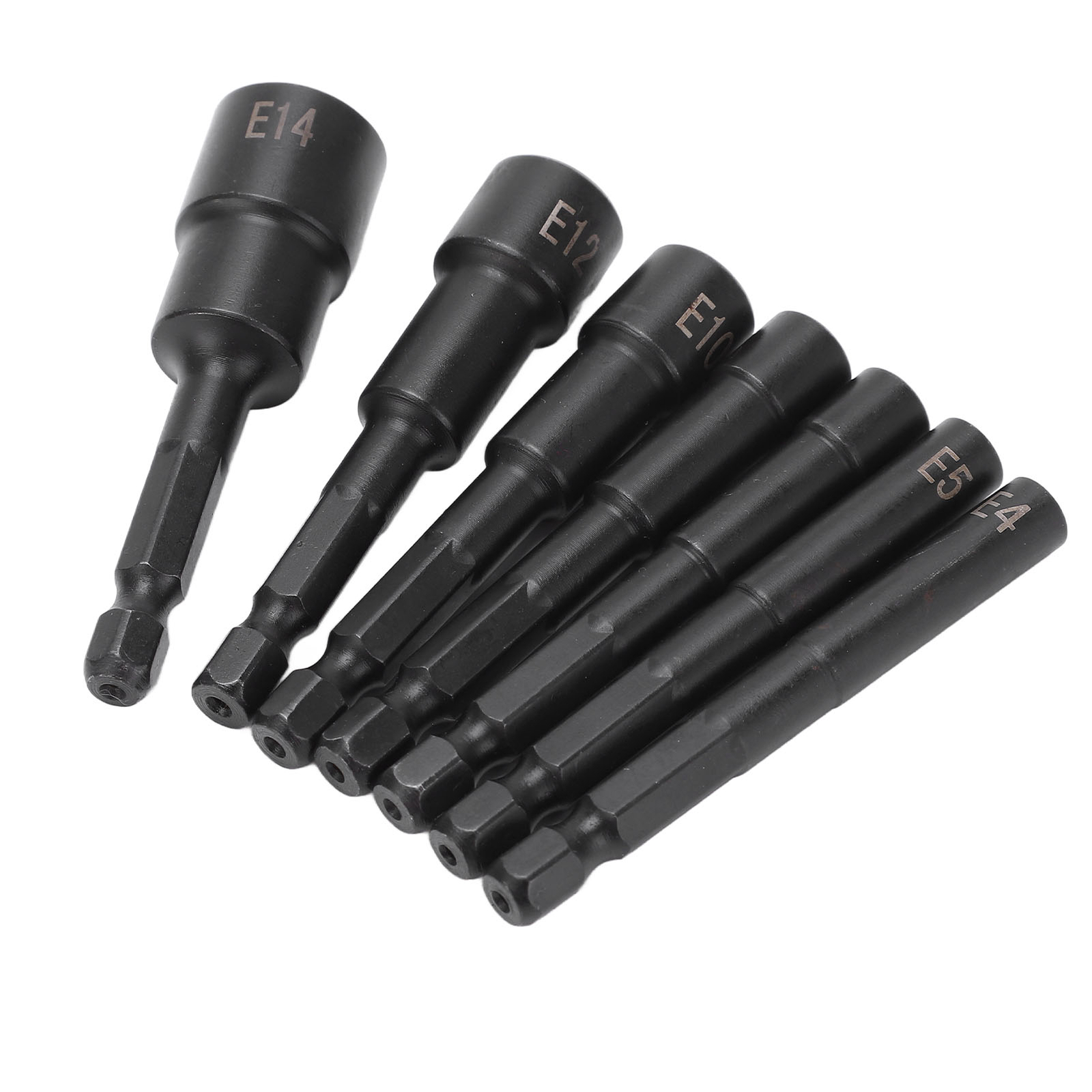 EMB 7PCs Set Hexagonal Plum Blossom Socket Chuck 1/4in Dia E4 E5 E6 E8 ...