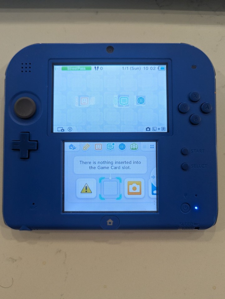 Nintendo 2DS Handheld Game Console FTR-001 Black/Blue w/ Charger No ...