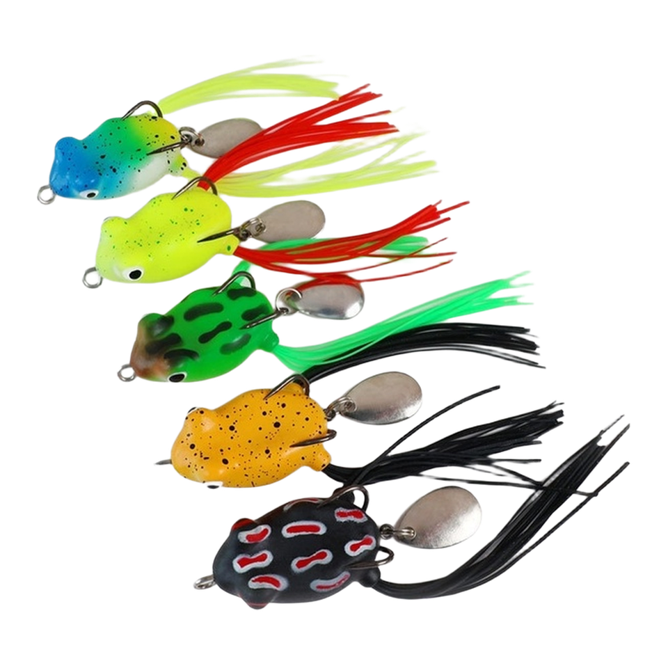 Detachable Blade Silicone Frog Lure Noise Chip Amphibian Hollow Buoyant ...