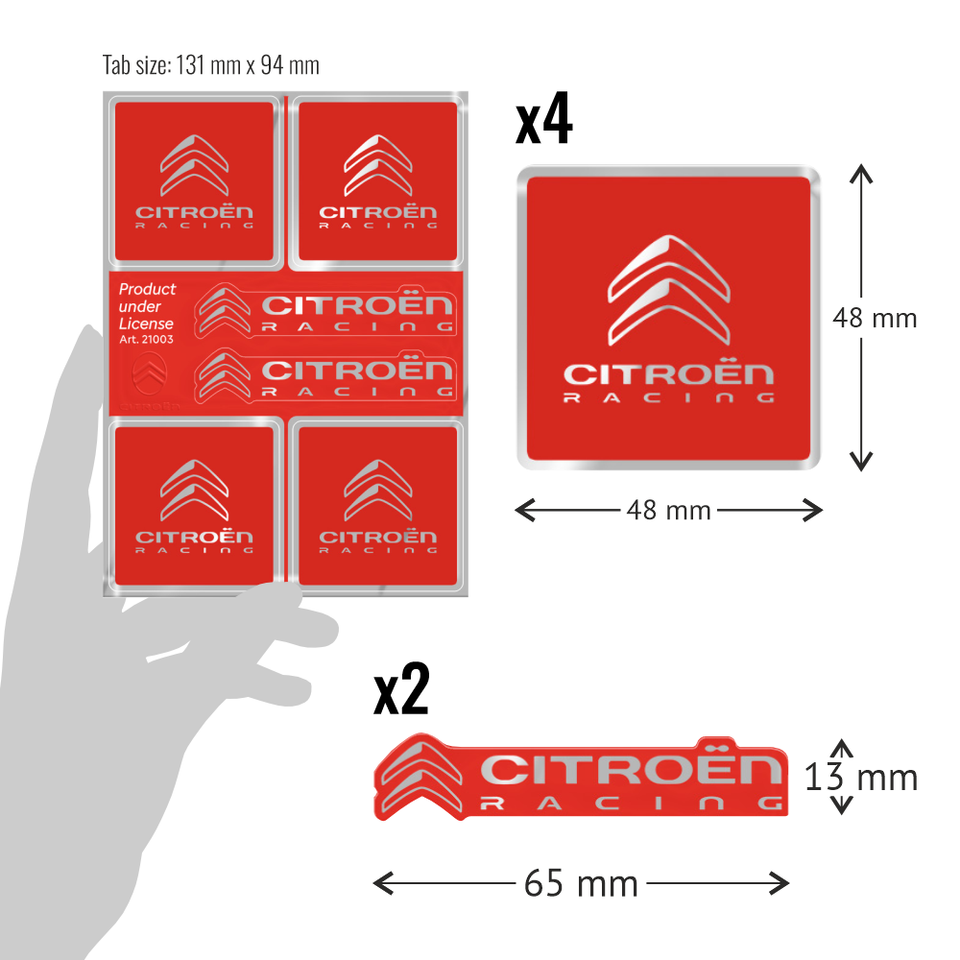 Stickers Citroen Racing Official 6 Logos, Red | eBay