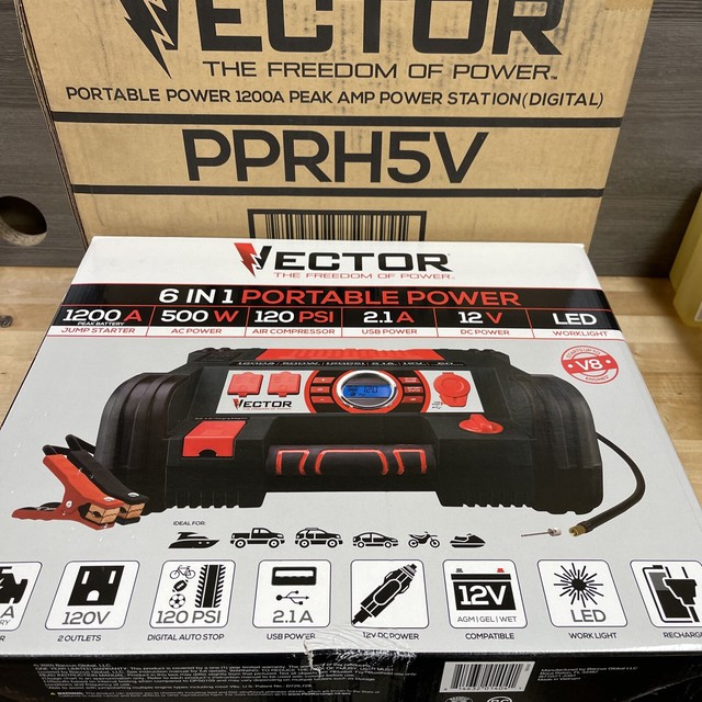Vector PPRH5V 1200 Amp Jump Starter/portable Power Station With ...