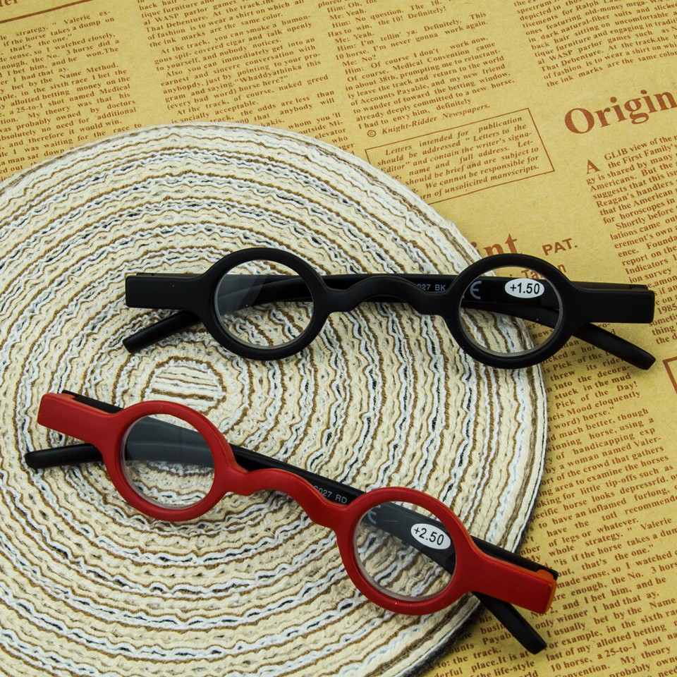 Mens Womens Small Round Reading Glasses 1.50 2.00 2.50 Vintage Readers ...