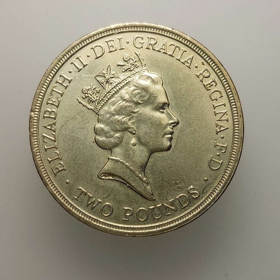 Elizabeth II 1989 £2 Coin Bill of Rights Tricentennial St. Edward’s ...