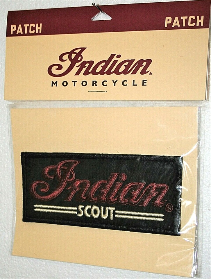 Official Indian Scout Motorcycle logo Cloth Patch New NOS Sealed | eBay