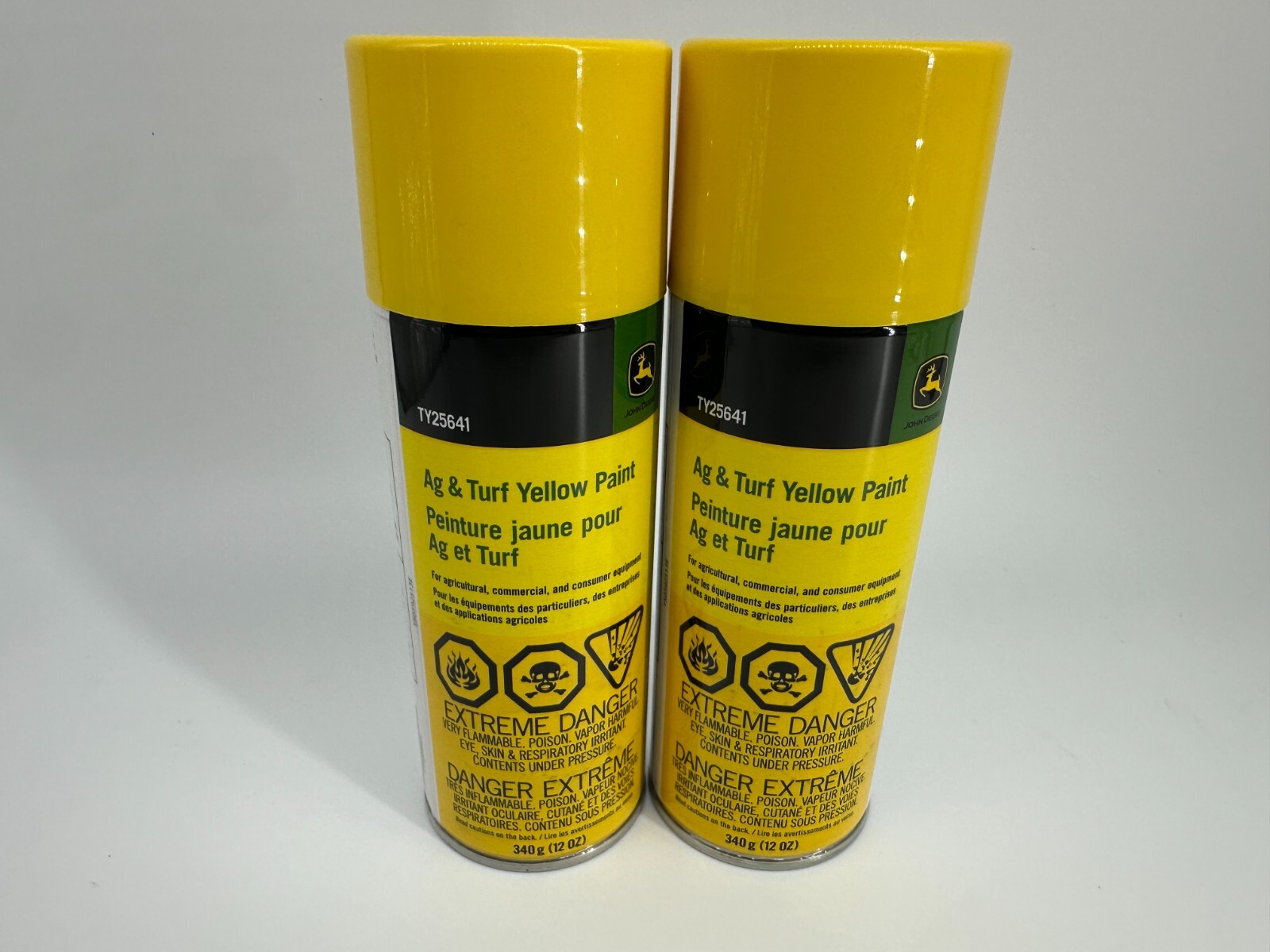 2 Cans John Deere Ag & Turf Yellow Spray Paint 12oz - TY25641 | eBay