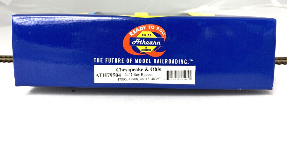 Athearn Ready to Roll HO scale 34' 2-Bay Rib Side Hopper with Load, C&O ...