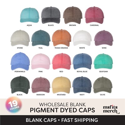 🧢Blank Baseball Caps Cotton Dad Hat Plain Sportsman Bulk Hats Pigment ...
