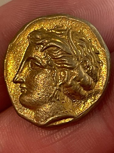 ANCIENT ELECTRUM GOLD GREEK STATER COIN UNIDENTIFIED, LOW CARAT. 11GR ...