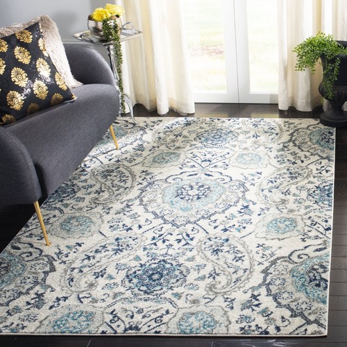 SAFAVIEH Madison Hope Floral Paisley Area Rug Cream/Light Grey 9' X 12 ...