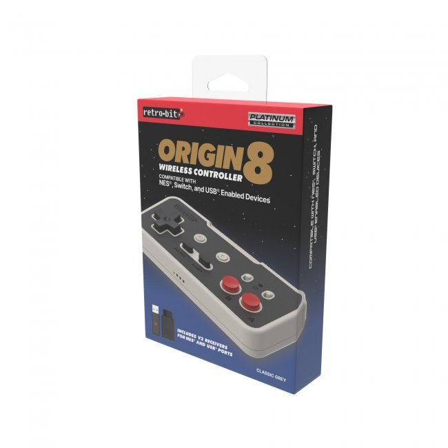 Retro-Bit Origin8 2.4 GHz Wireless Controller for Nintendo NES/Switch ...