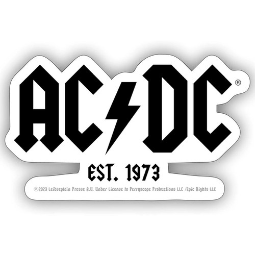 AC/DC Black Logo Est. 1973 Sticker, max. 4 x 4" | eBay