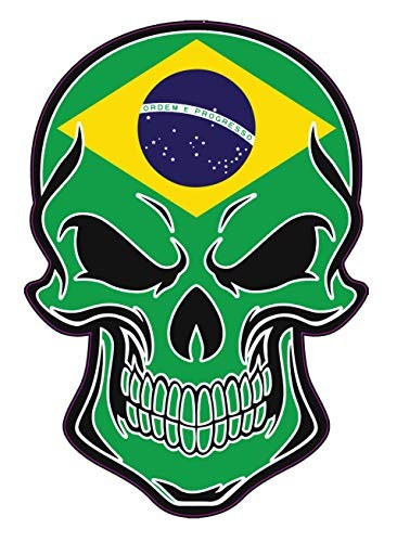 Brazilian Flag Skull Vinyl Decal - Brazil Bumper Sticker - Proud Brazilian | eBay
